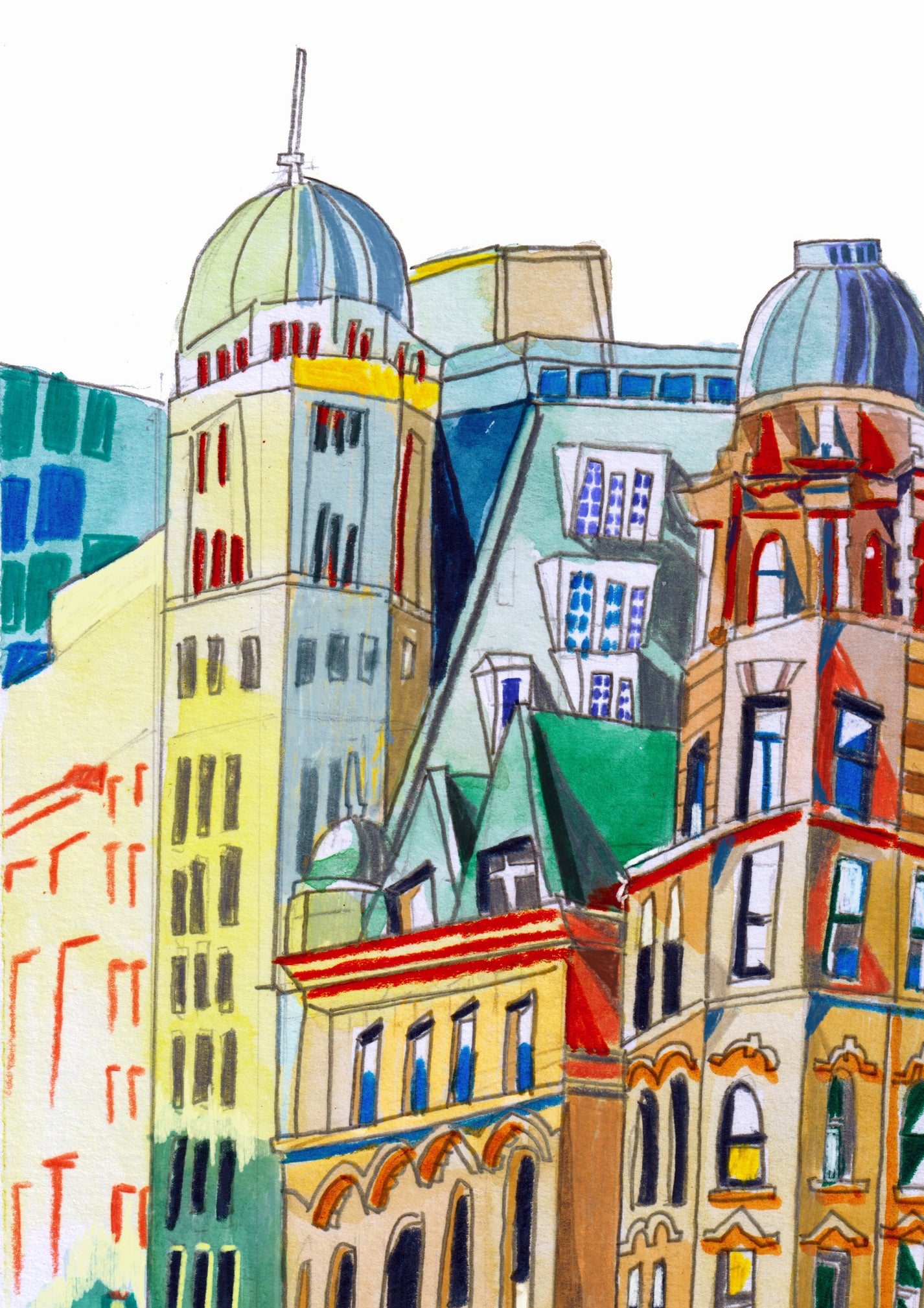 Manchester Quay Street Artwork Print, Deansgate, Sunlight House, Manch ...