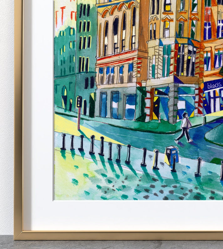 Manchester Quay Street Artwork Print, Deansgate, Sunlight House, Manch ...