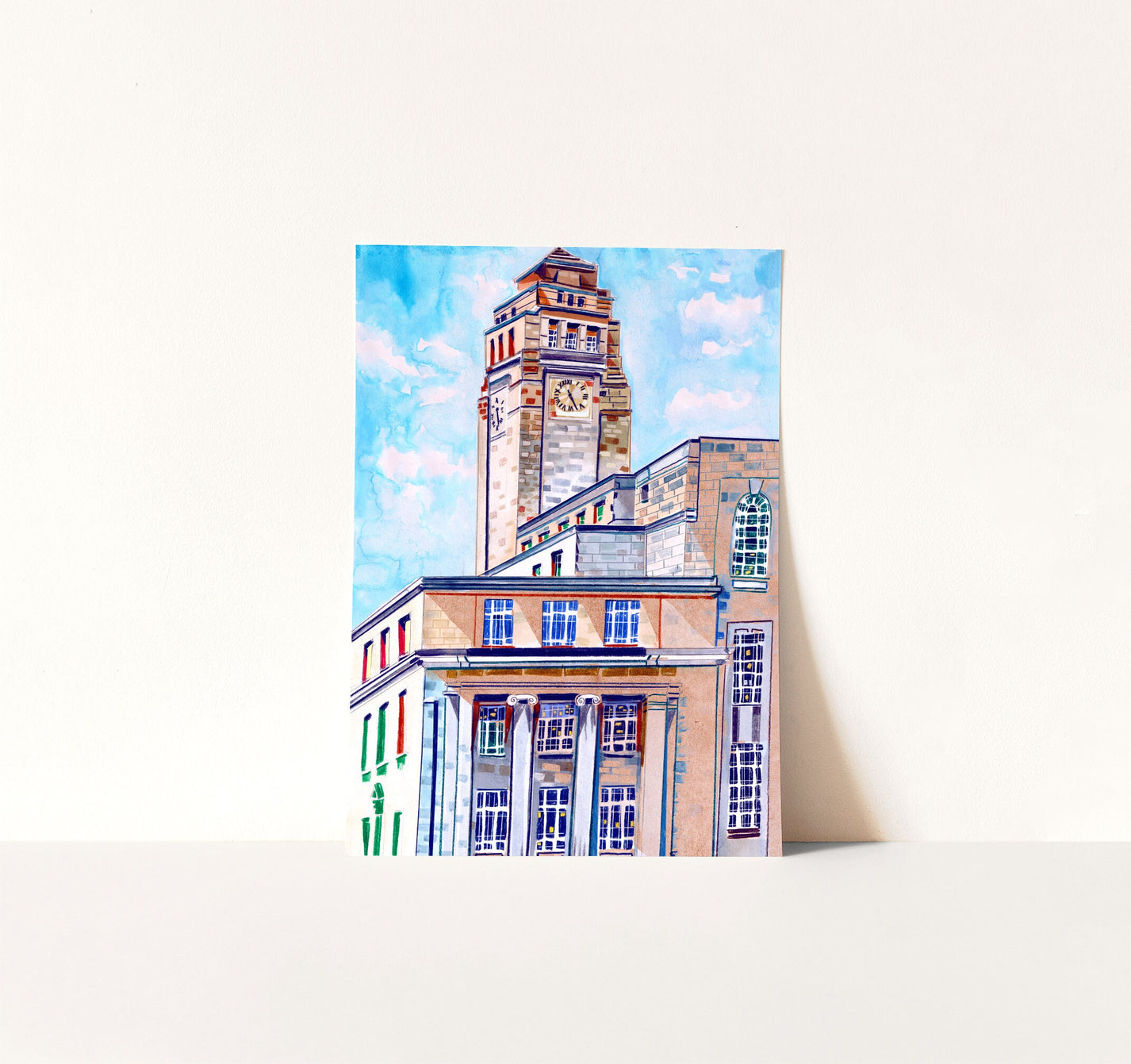 Parkinson Building Leeds Artwork Print, Leeds Graduation Gift, Univers ...